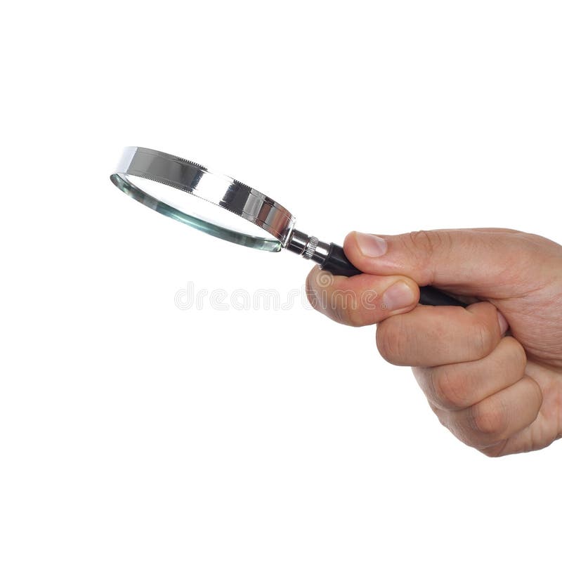 Hand Zooming with Magnifying Glass Stock Image - Image of looking ...