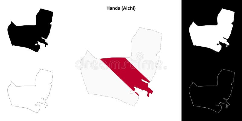 Handa outline map stock vector. Illustration of nippon - 379080566