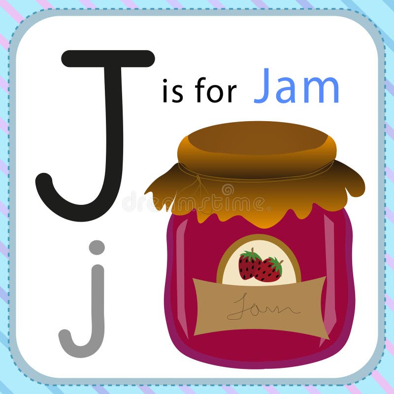 Jam Illustration To Learn Alphabet Letter J for Kids Stock Illustration ...