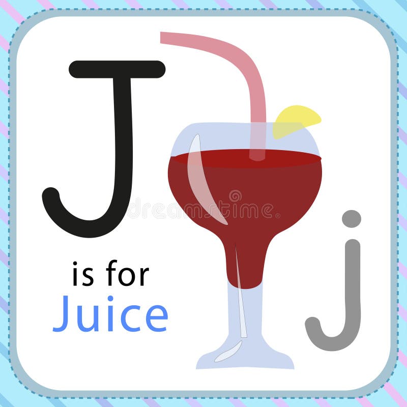 Glass of Juice To Learn Alphabet Letter J Stock Illustration ...