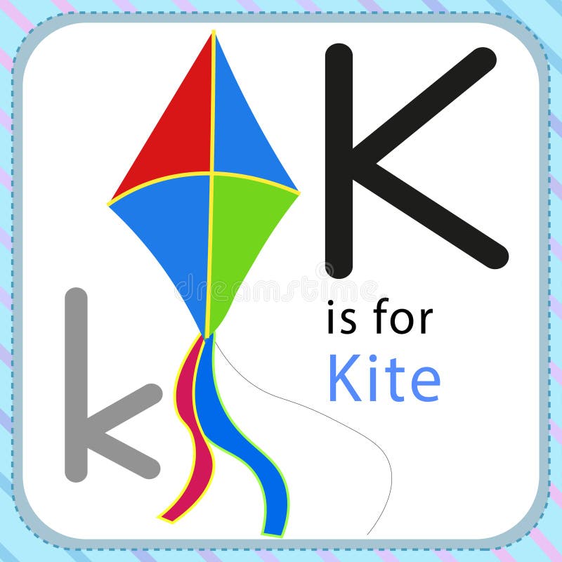 K for Kite Capital Simple Letter Pictures for Kids Stock Illustration ...