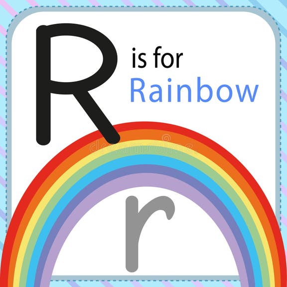 R is for Rainbow Picture Card for Kids - Learning Uppercase Lowercase ...