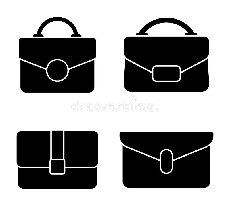 Handbag Icon Set. Modern Trendy Accessory, Textile or Leather Briefcase ...