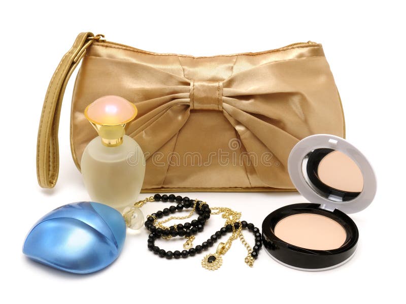 Handbag, Perfume, Powder, Necklace Stock Image - Image of perfumery ...