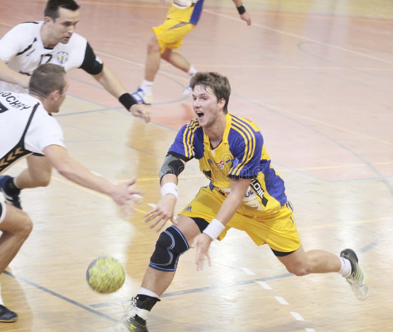 Handball editorial photography. Image of teams, yellow - 16246852