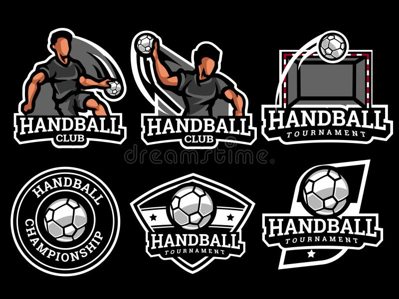 Handball Logo and Badge Set Vector Image Stock Vector - Illustration of ...
