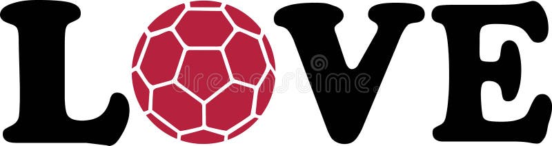 Handball Love Red stock vector. Illustration of heart - 92976185