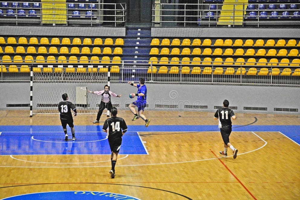 Handball match, fastbreak editorial stock photo. Image of people - 23236883