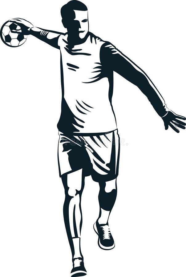 Handball player stock vector. Illustration of contour - 276708465