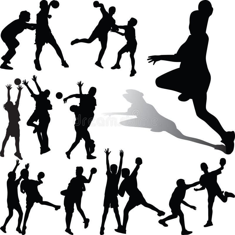 Handball Player Silhouette Vector Stock Vector - Illustration of sport ...