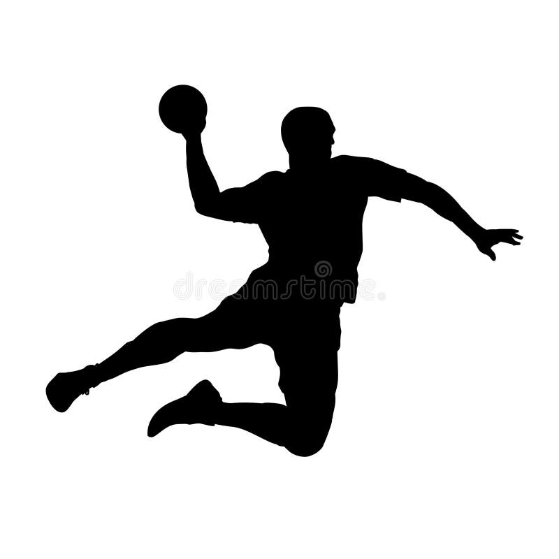 Handball Player Silhouette Vector Illustration Stock Vector ...