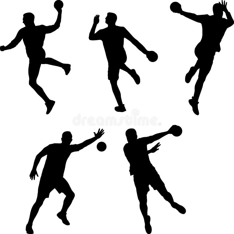 Handball silhouettes stock vector. Illustration of player - 20700310