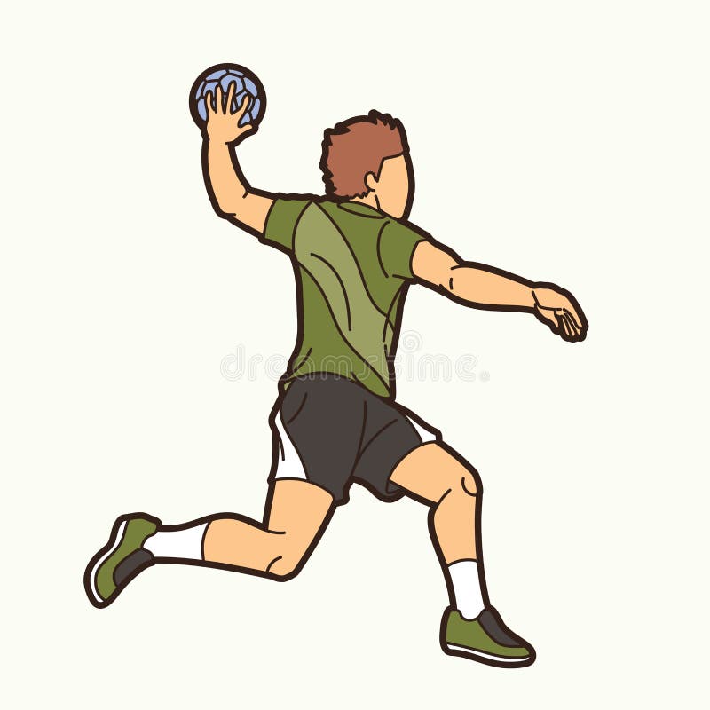Handball Sport Male Player Action Graphic Vector Stock Vector ...