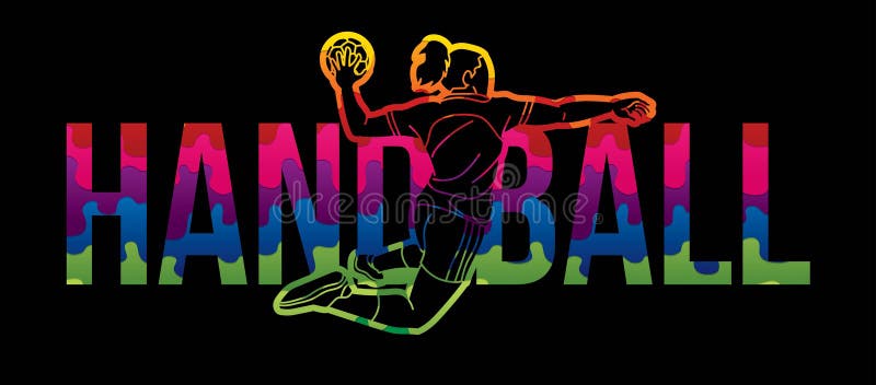 Handball Sport Female Player Action Cartoon Graphic Vector Stock Vector ...