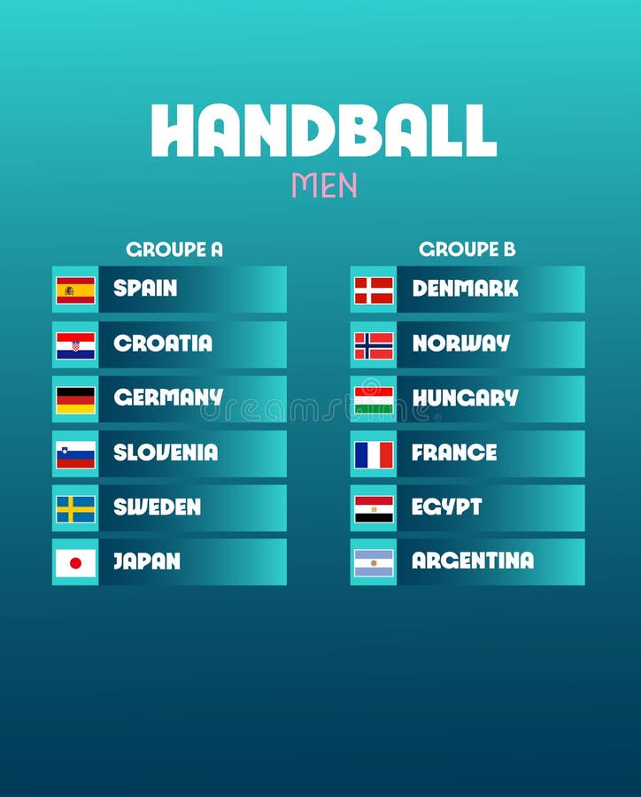 Handball Men Groups Games Sport 2024 Design Teams Stock Illustration ...