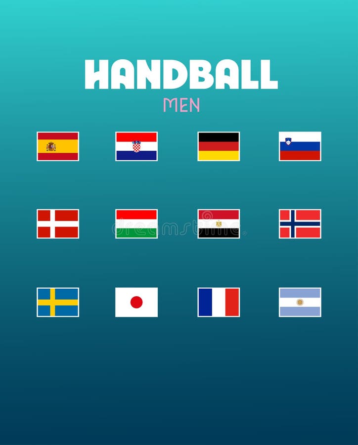 Handball Men Flags Emblem Games Sport 2024 Abstract Stock Vector ...