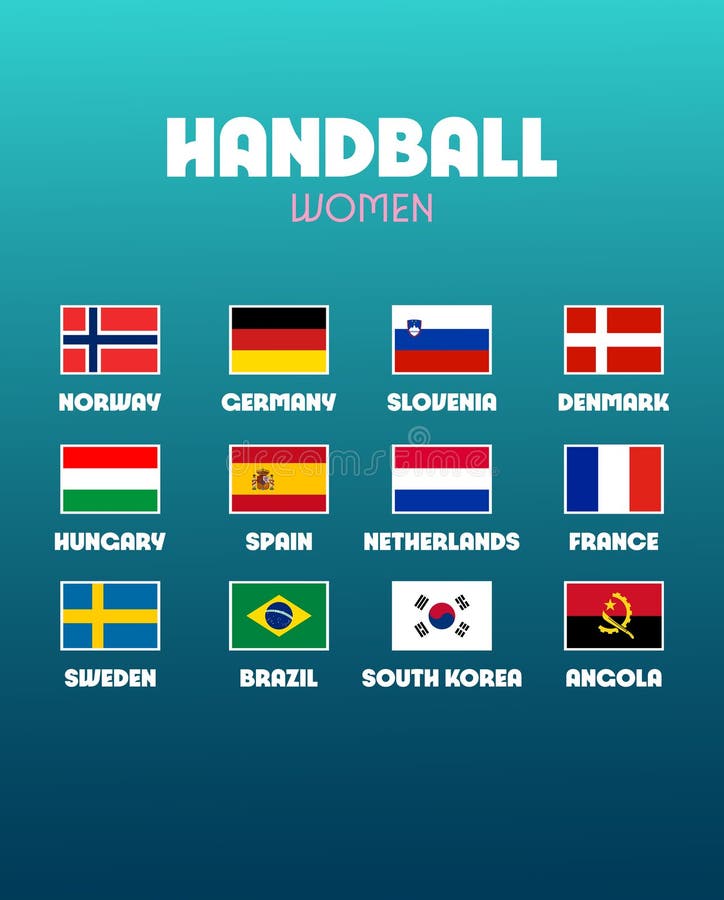 Handball Women Flags Games Sport 2024 Abstract Design Stock Vector ...