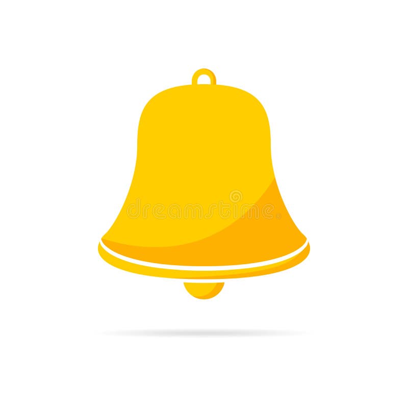 Handbell Icon Isolated on Shiny Yellow Backdrop Stock Vector ...