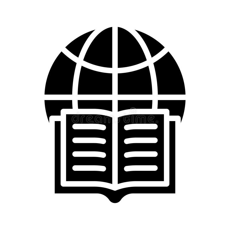 Handbook with World Globe Depicting Concept Icon of Global Education ...