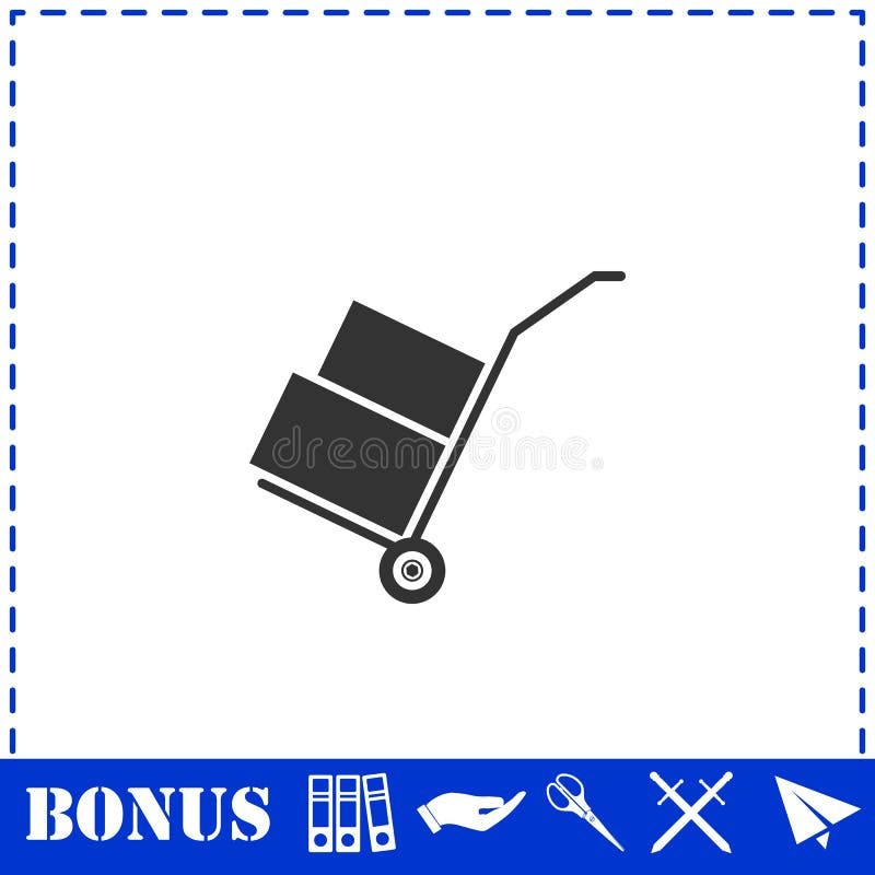 Handcart icon vector stock vector. Illustration of parcel - 181148575