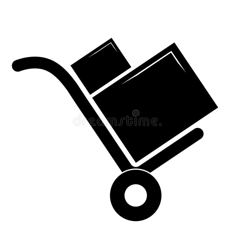 Handcart Icon, Vector Illustration. Flat Design Style Stock Vector ...