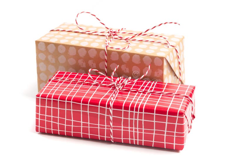 Handcraft Gift Boxes on White Background - Image Stock Photo - Image of ...