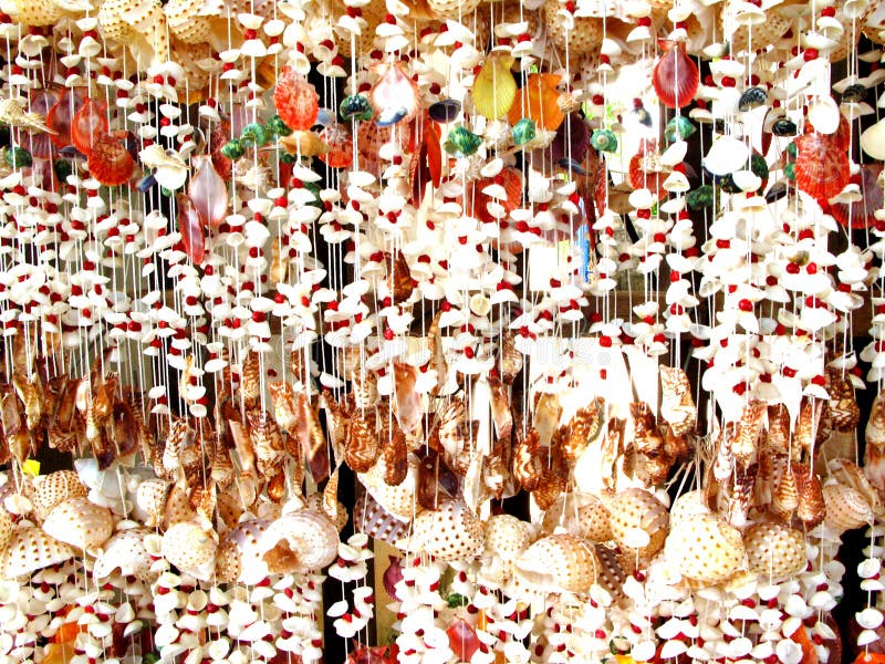 Handcraft Mobile from Shell Colorful Stock Photo - Image of handicraft ...