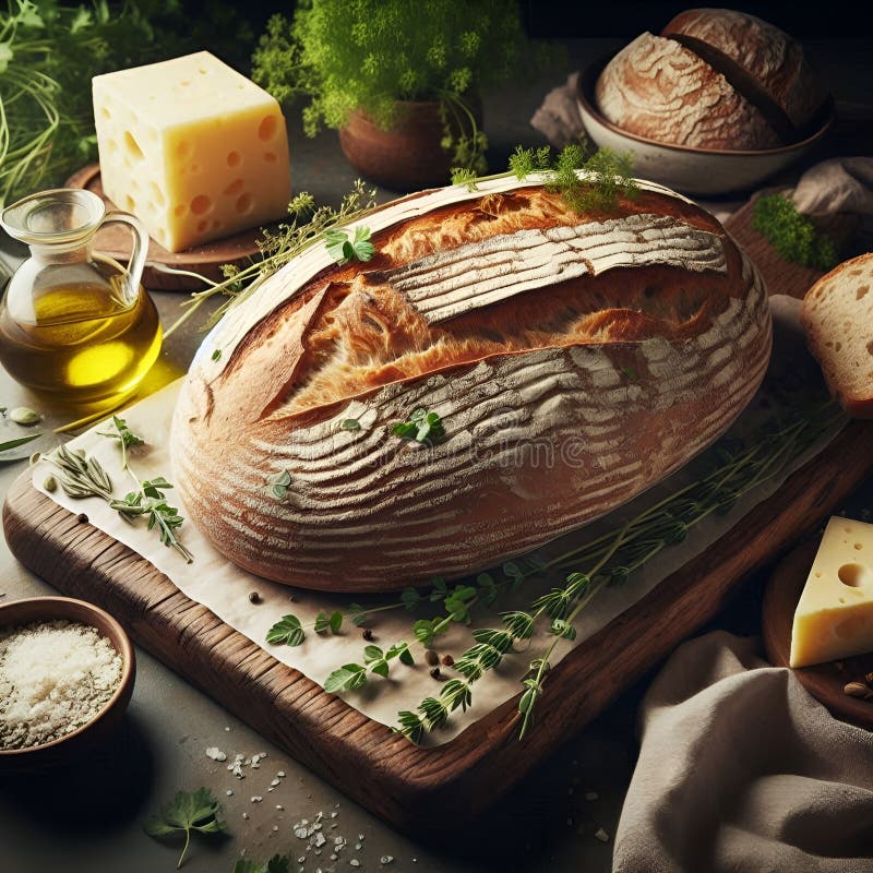 Handcrafted Artisan Bread stock illustration. Illustration of freshly ...