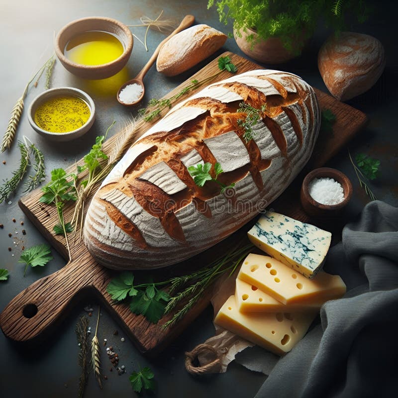 Handcrafted Artisan Bread stock illustration. Illustration of breakfast ...