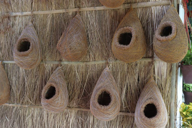 Handcrafted Bird Nest on Shop Stock Photo - Image of wood, colorful ...