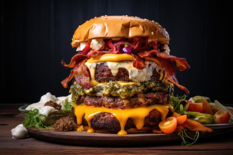 Handcrafted Burger with Unique Topping Combinations Stock Photo - Image ...