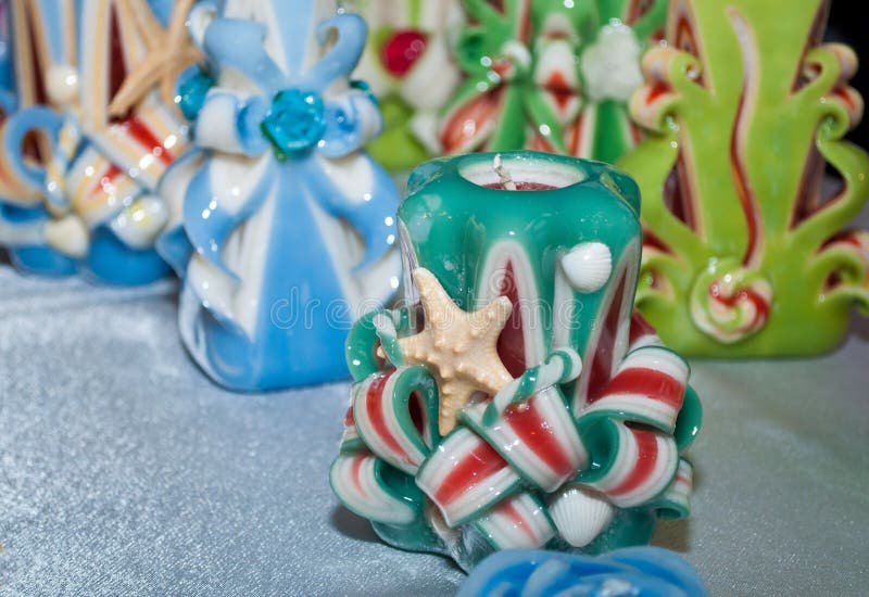 Handcrafted candle stock photo. Image of marketplace - 38329256