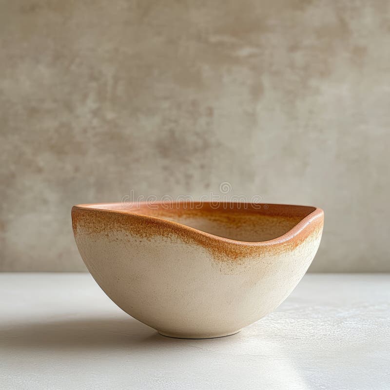 Handcrafted Ceramic Bowl with Rustic, Minimalist Design. Stock Image ...