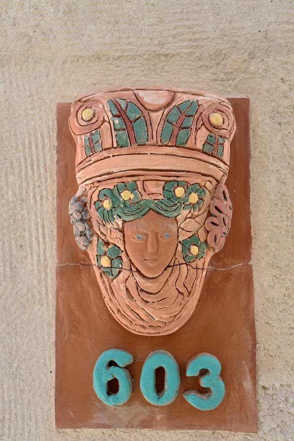 Handcrafted Ceramic House Number Plaque with an Artistic Face Sculpture ...