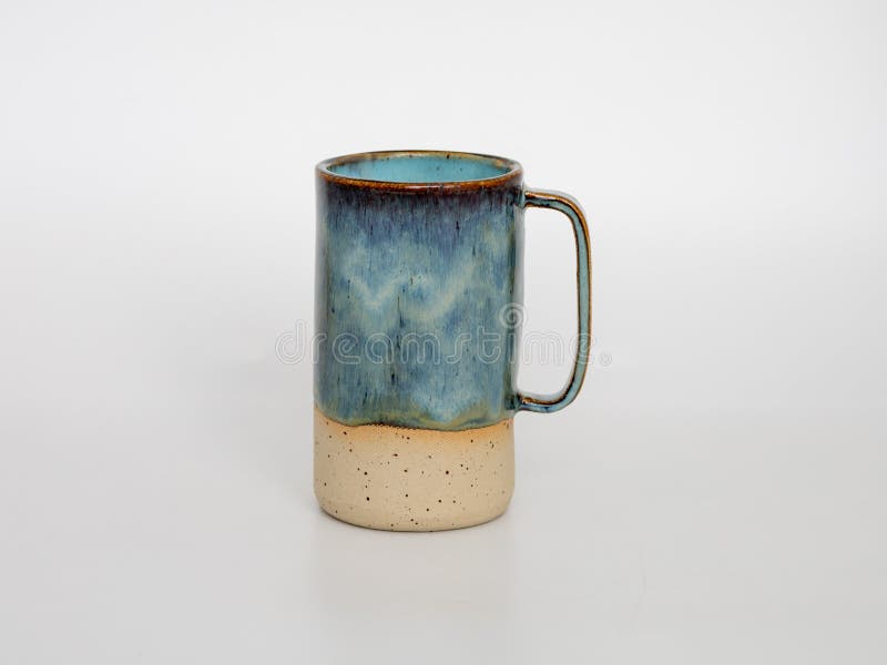 Handcrafted Ceramic Mug with Blue Glaze - Rustic and Artistic Drinkware ...