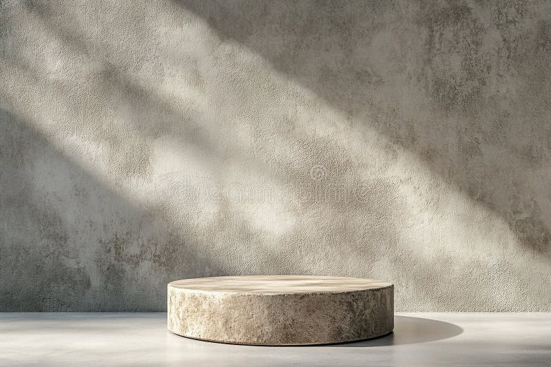 Handcrafted Clay Podium Features an Earthy Textured Surface with Soft ...