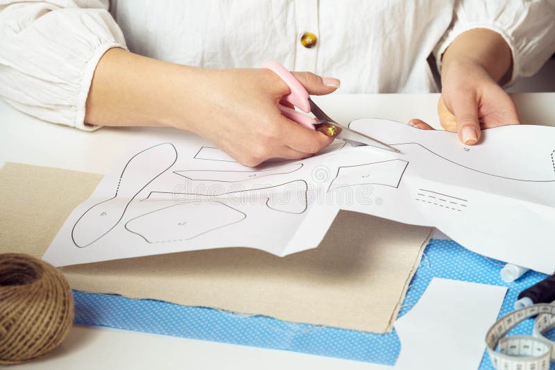 Handcrafted Do it Yourself Tutorial. Cropped Female Tailor Hands ...