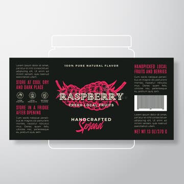 Raspberry Jam Label Template Design Vector Illustration Stock ...