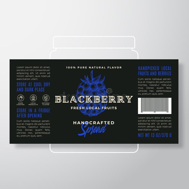 Handcrafted Spread or Jam Labels Template Collection. Abstract Vector ...