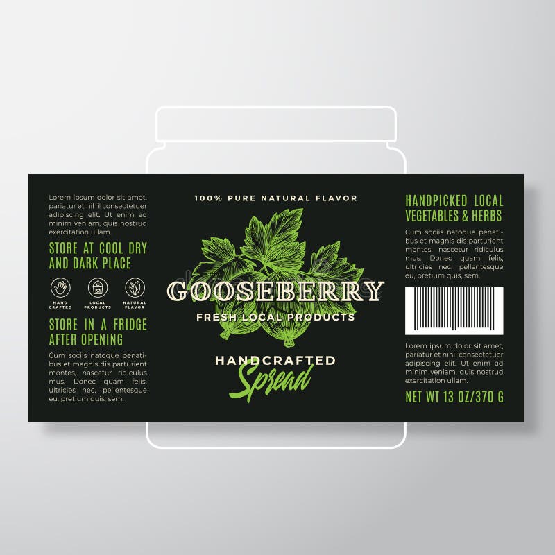 Handcrafted Fruit and Berry Spread or Jam Label Template. Abstract ...