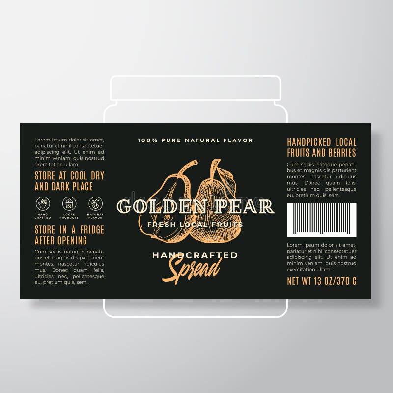 Handcrafted Fruit Spread or Jam Label Template. Abstract Vector ...