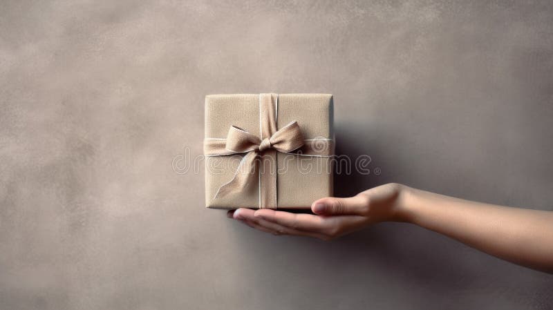 Handcrafted Gift Box in Hands. Offering of the Beautiful Handmade ...