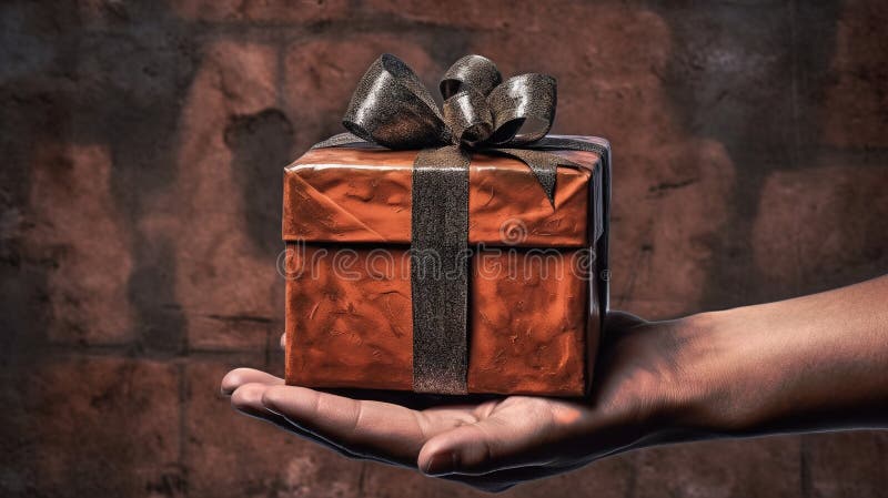 Handcrafted Gift Box in Hands. Offering of the Beautiful Handmade ...