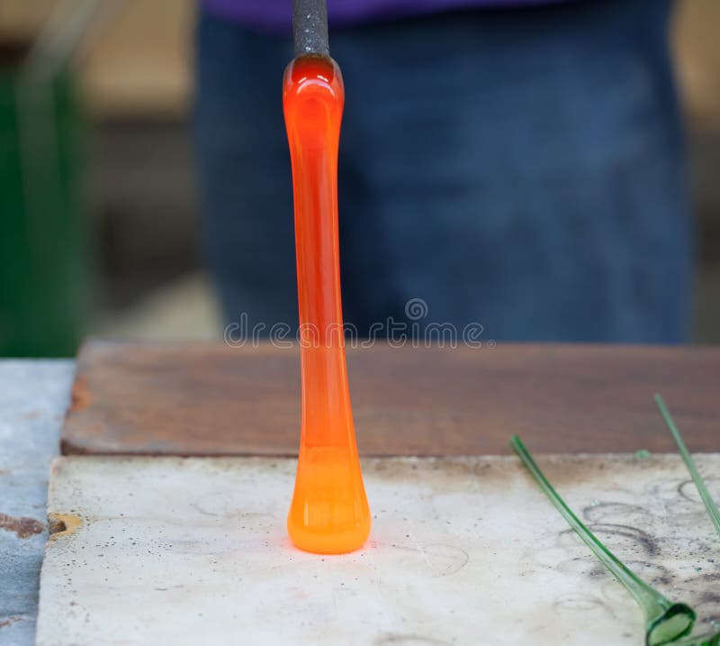 Glass Blowing: Shaping a Project Stock Image - Image of hands, tool ...