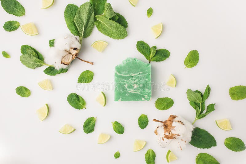 Handcrafted green soap stock image. Image of packaging - 103989051