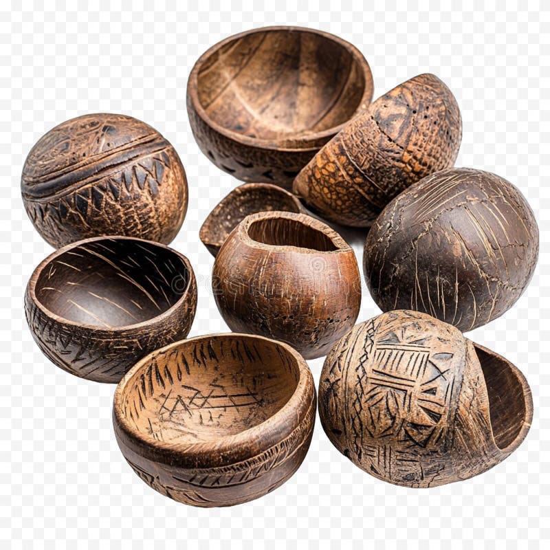 Handcrafted Hindu Coconut Shells Stock Photo - Illustration of umbrella ...