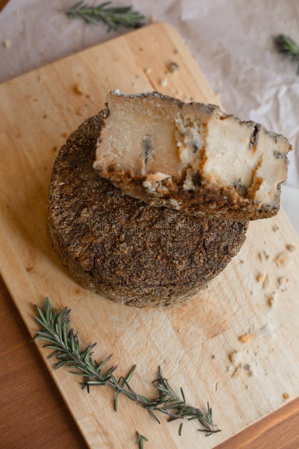 Rustic Display of Traditional Italian Artisan Cheeses Stock Photo ...