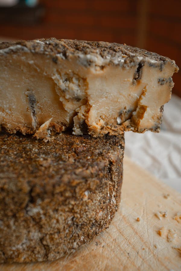 Rustic Display of Traditional Italian Artisan Cheeses Stock Image ...