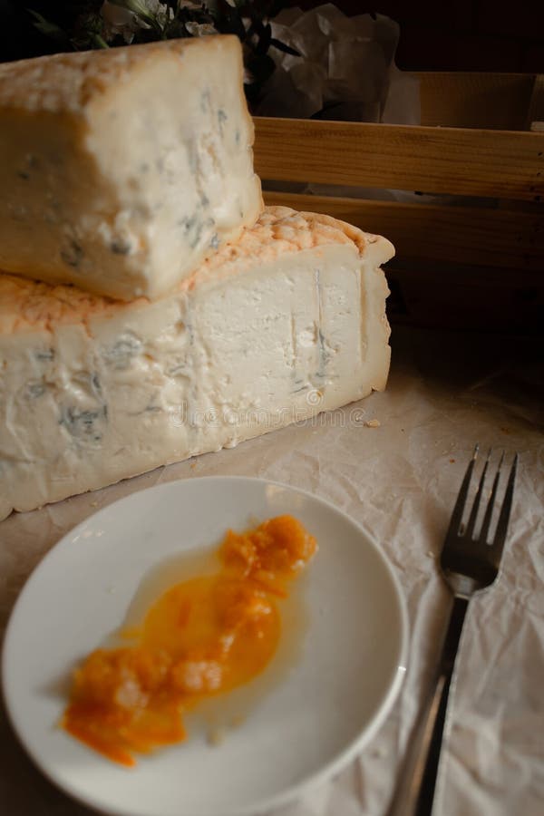 Rustic Display of Traditional Italian Artisan Cheeses Stock Image ...
