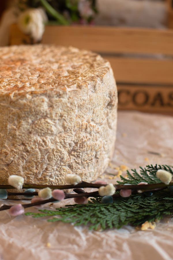 Rustic Display of Traditional Italian Artisan Cheeses Stock Image ...